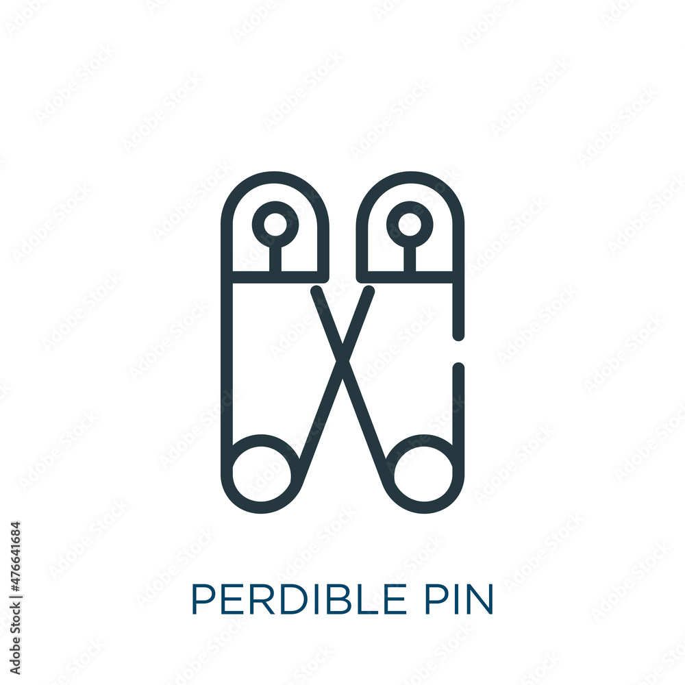 perdible pin thin line icon. makeup, long linear icons from woman ...