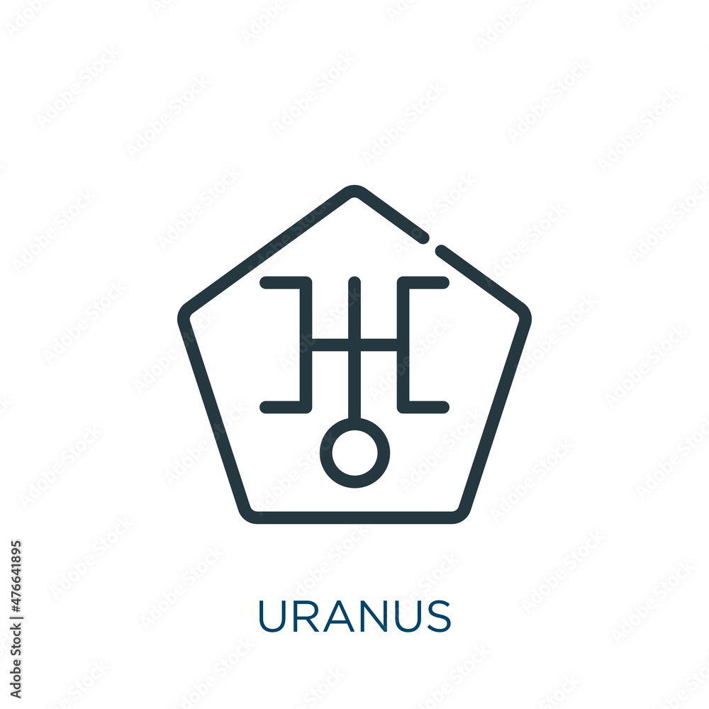 uranus thin line icon. space, planet linear icons from zodiac concept ...