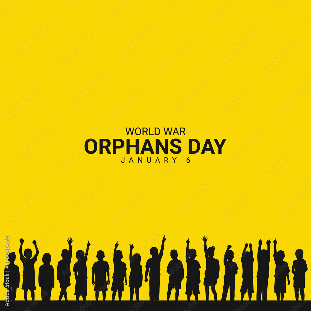 World war orphans day Childs raising theirs hand idea design for banner ...