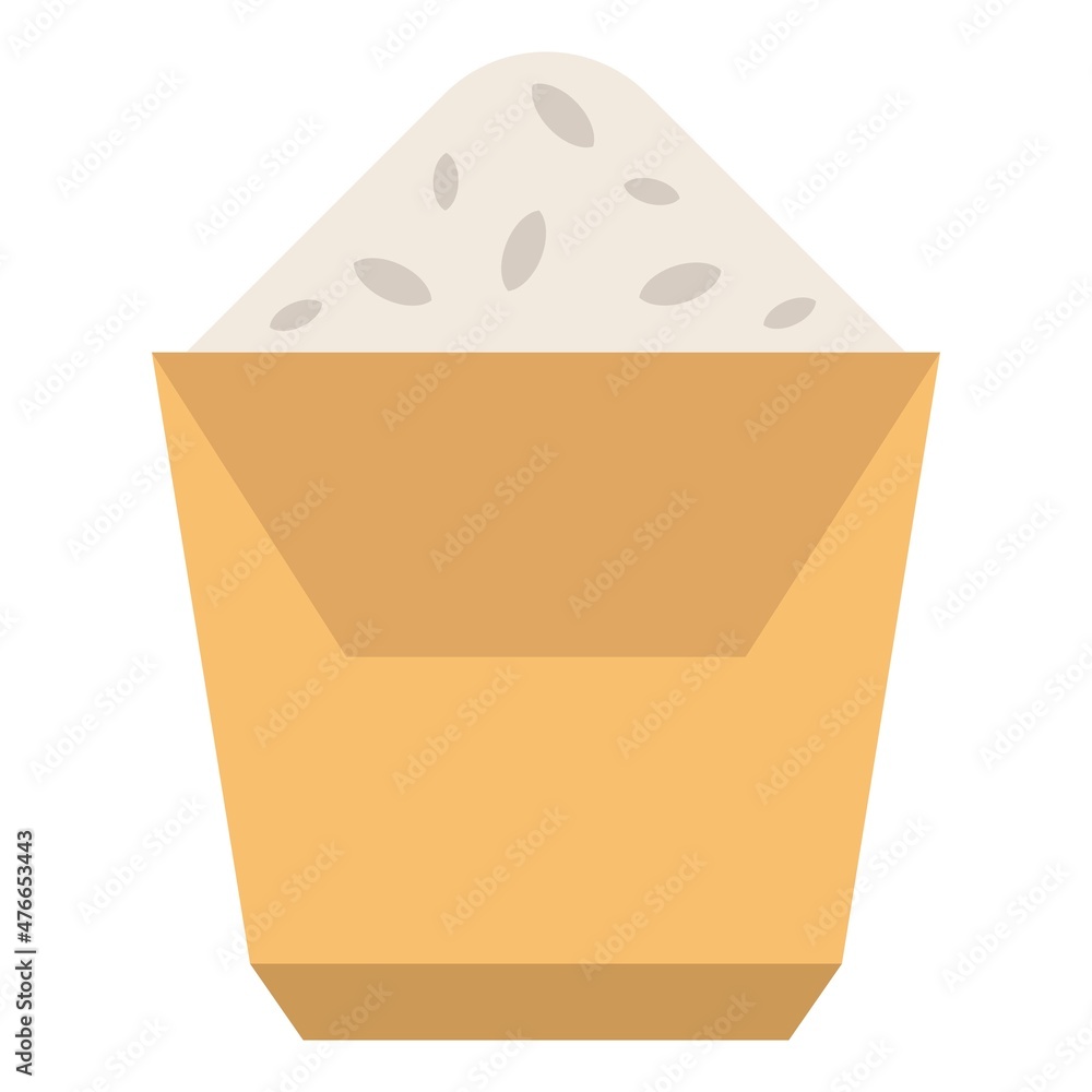 asian rice box flat clipart vector illustration Stock Vector | Adobe Stock