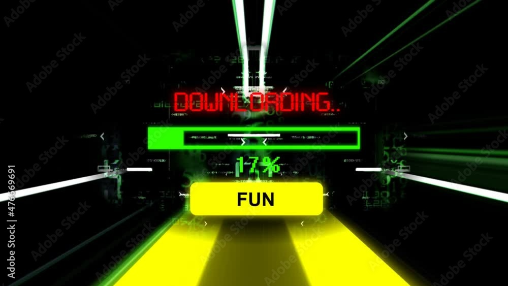 Downloading fun progress bar on the screen Stock Video | Adobe Stock