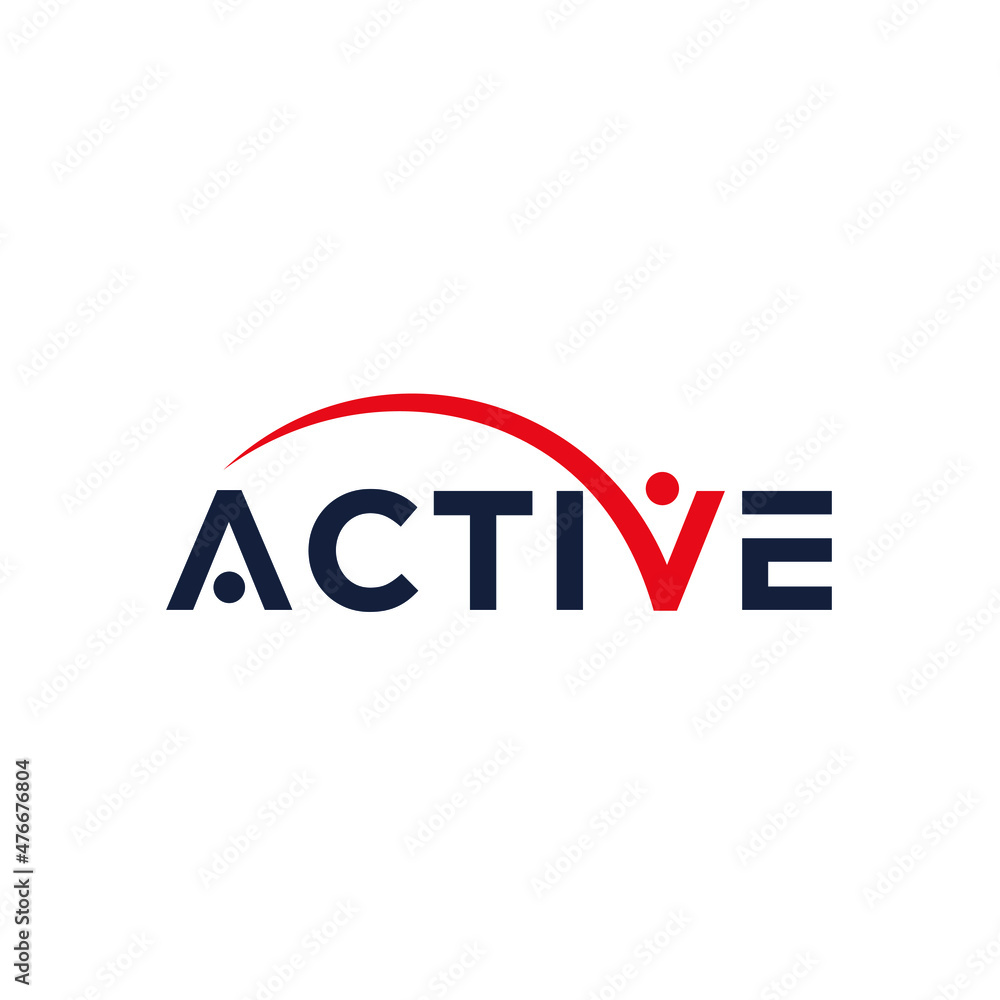 Typography Text Active Logo Design Inspiration Stock Vector | Adobe Stock