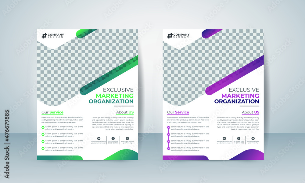 Portfolio geometric shapes layout template vector. Modern flyer ...