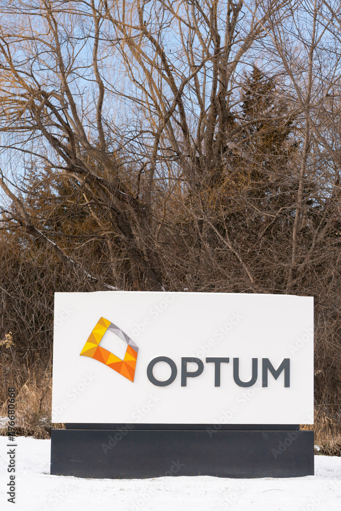 Optum Corporate Headquarters Sign and Trademark Logo Stock Photo ...