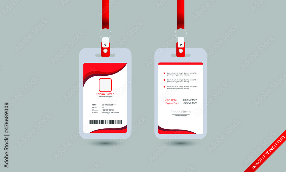 Simply office ID card design template and modern design template Stock ...