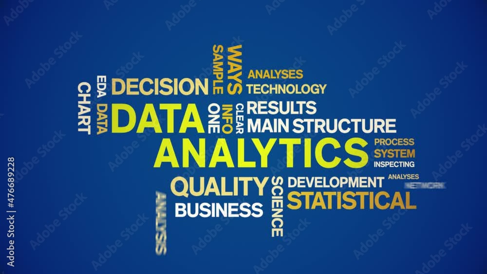 4k Data Analytics Animated Tag Word Cloud;Text Design big data ...
