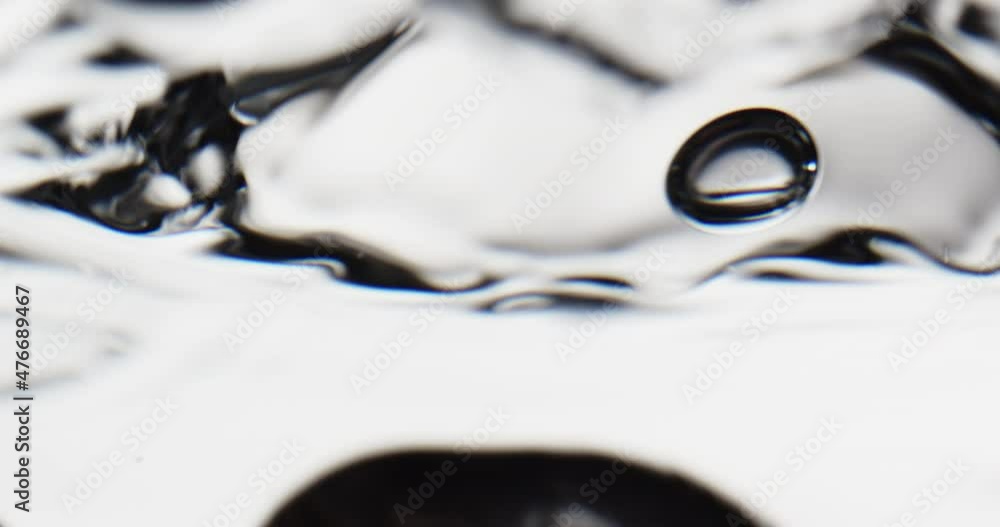 Moving Surface Of Water With Bubbles Appearing And Popping Stock ビデオ ...