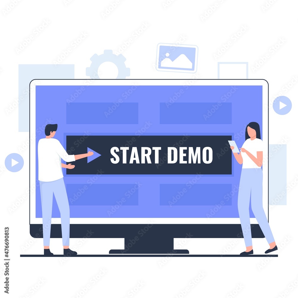 Flat design of start demo concept. Illustration for websites, landing ...