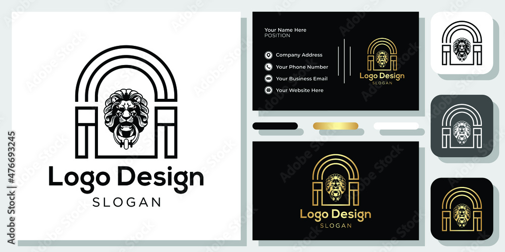 logo design royal gate architecture, entrance, old, ancient, stone ...