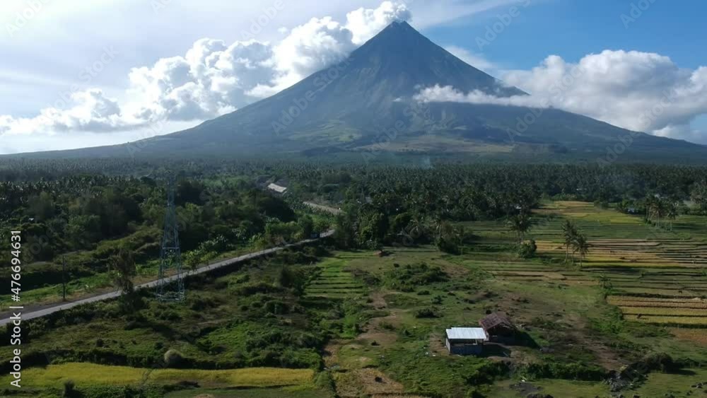 Mayon Volcano April Daytime Hot Summer Philippines Mountain Strata ...