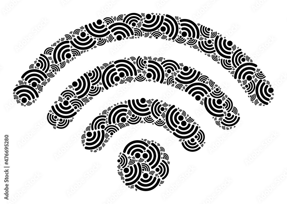 Vector wifi router icon collage. Wifi router mosaic is constructed of ...