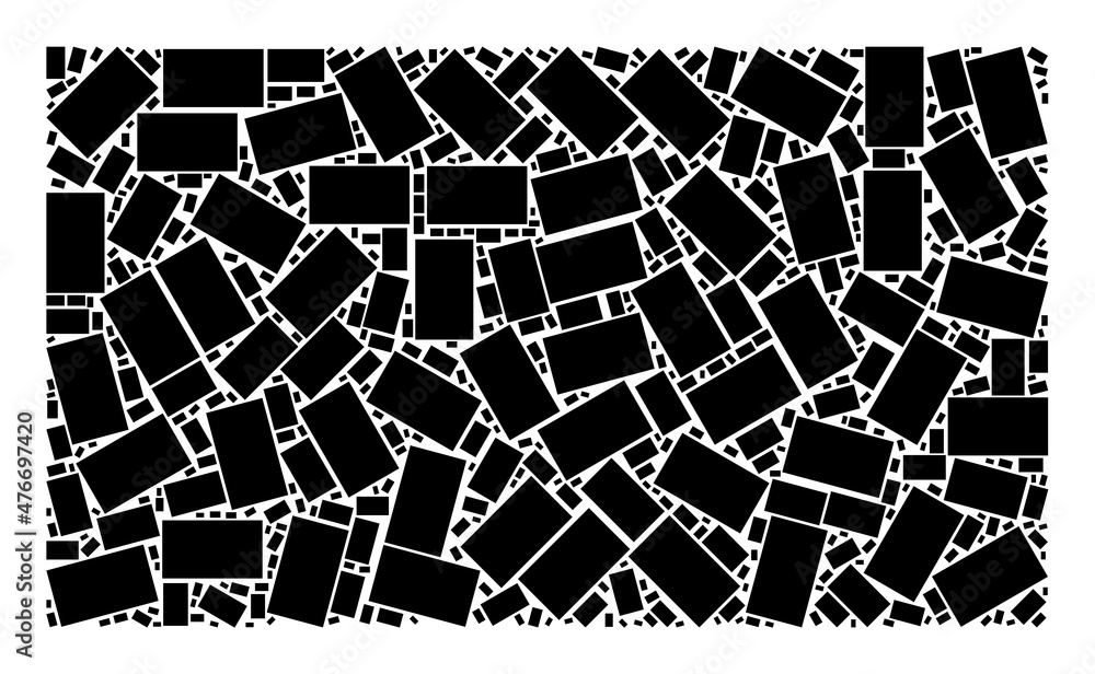 Vector rectangle icon collage. Rectangle mosaic is designed from ...
