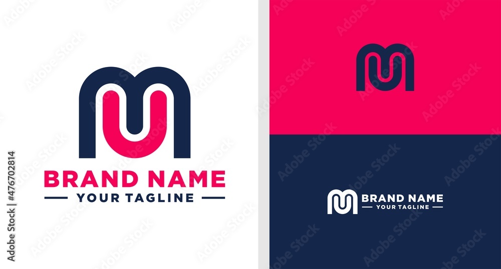 MU LOGO MONOGRAM LINE SIMPLE EDITABLE Stock Vector | Adobe Stock