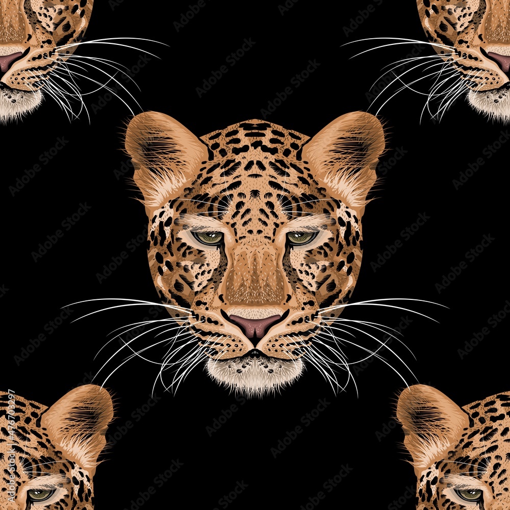 Vector sketch of leopard head.Animal print.Wildlife. Stock Vector ...