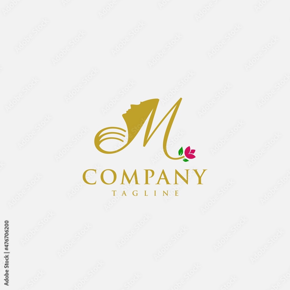 Letter M beauty Logo Design Vector Icon, Gold, beauty industry and ...