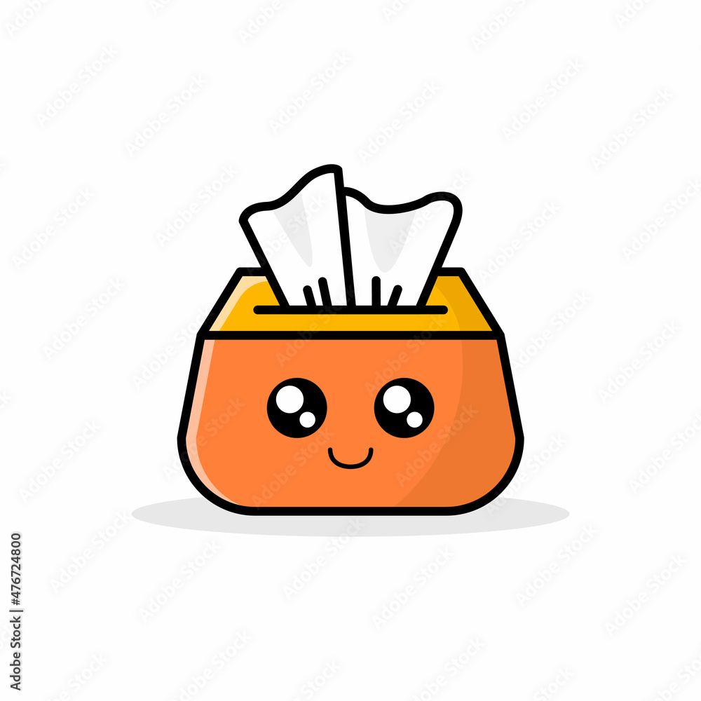 Cute Tissue Box Cartoon Vector Icon Illustration. Flat Cartoon Style ...