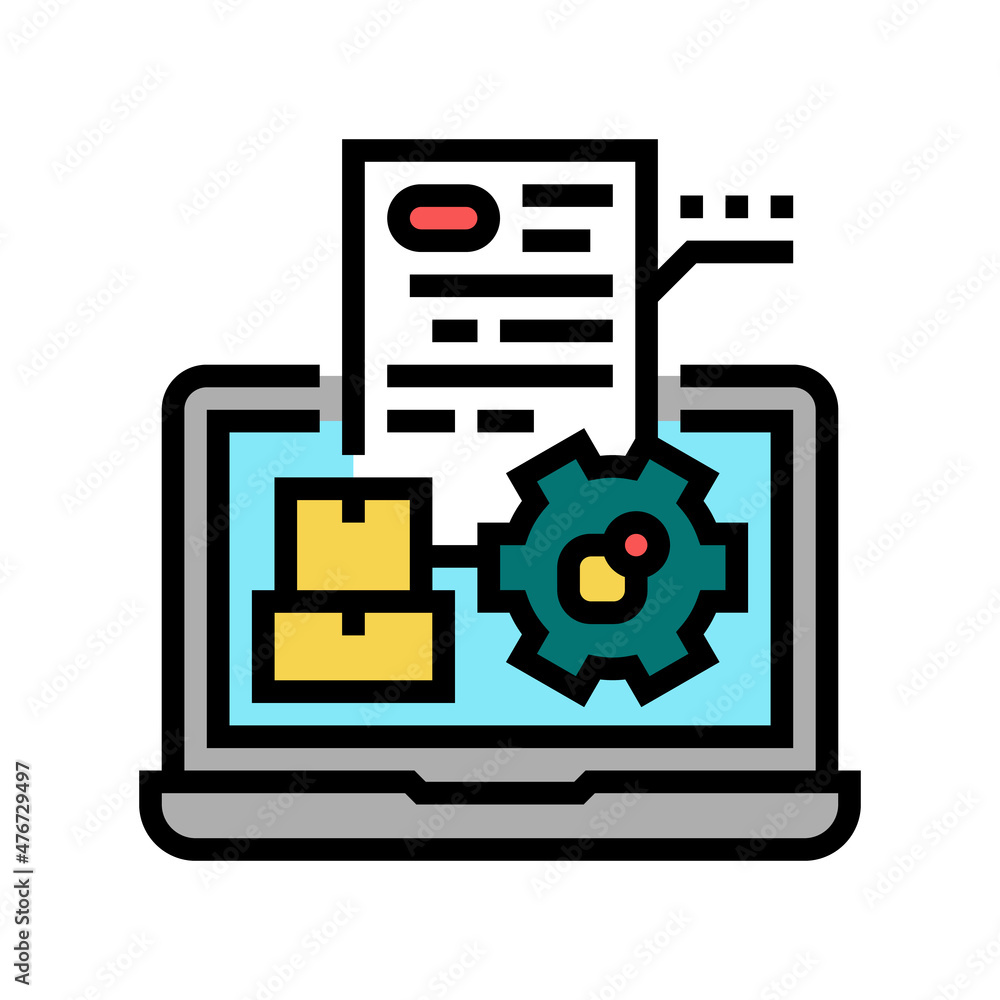 mrp process color icon vector. mrp process sign. isolated symbol ...