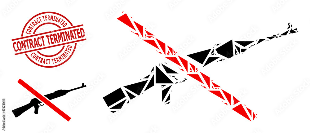 Simple geometric stop kalashnikov gun mosaic and Contract Terminated ...