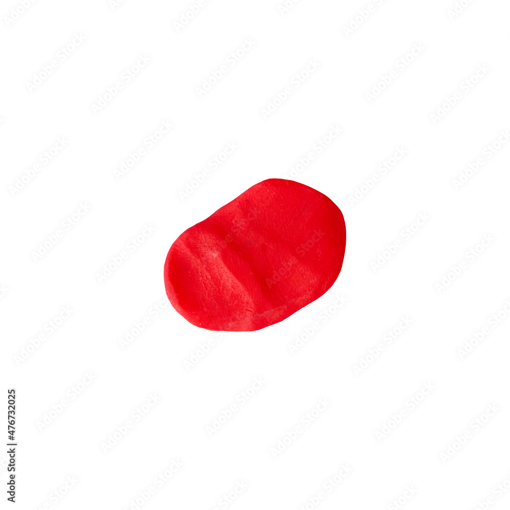 plasticine isolated sticker shape red ellipse round free form. Element ...