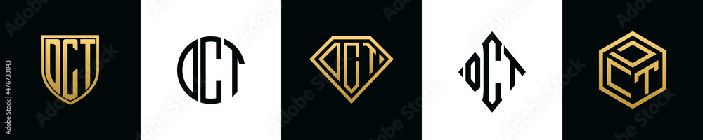 Initial letters DCT logo designs Bundle Stock Vector | Adobe Stock
