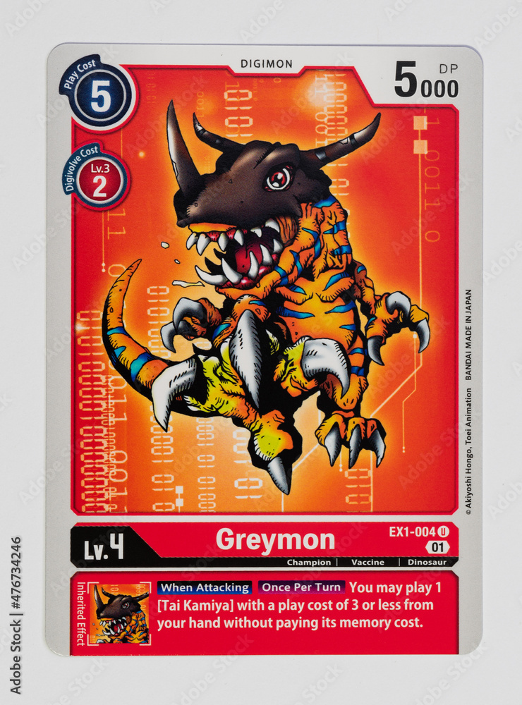 Hamburg, Germany - 12242021: picture of the english Digimon card ...