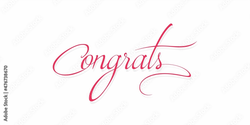 Thin Cursive Creative Calligraphy of Congrats Word. Editable ...