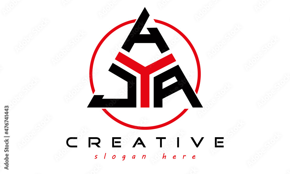 emblem badge with wings JHA letter logo design vector, business logo ...