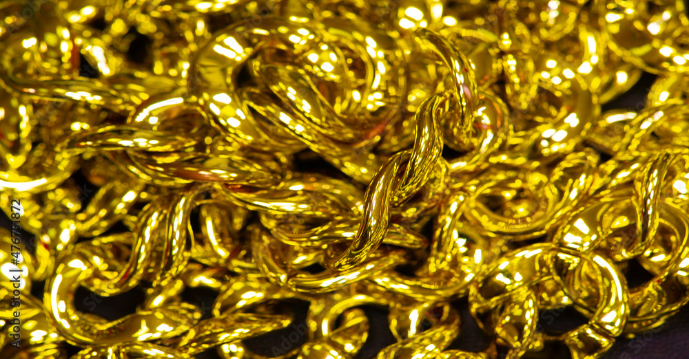 Gold chain to be worn around the neck. A chain is a sequential assembly ...