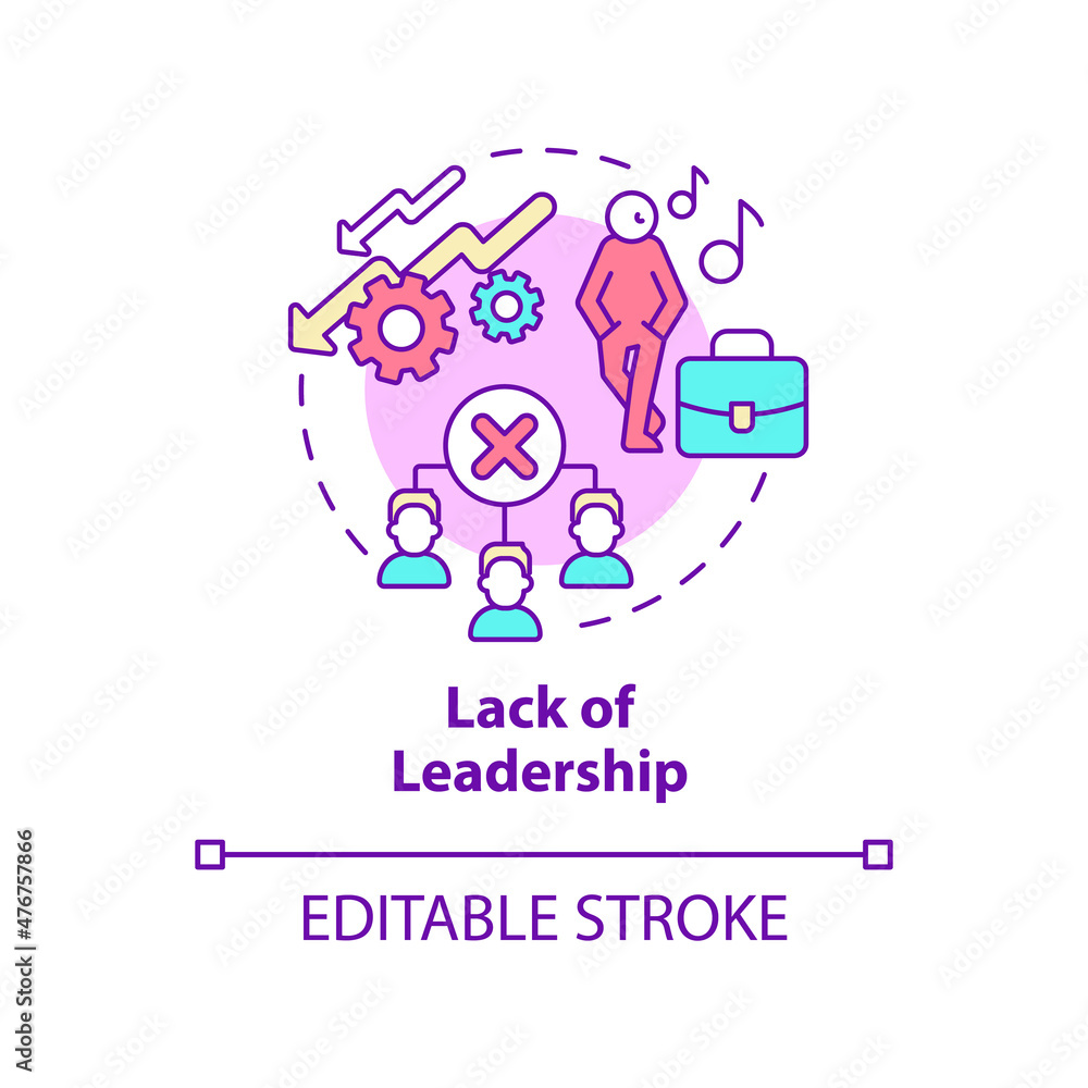 Lack of leadership concept icon. Failure of teamwork. Team structure ...