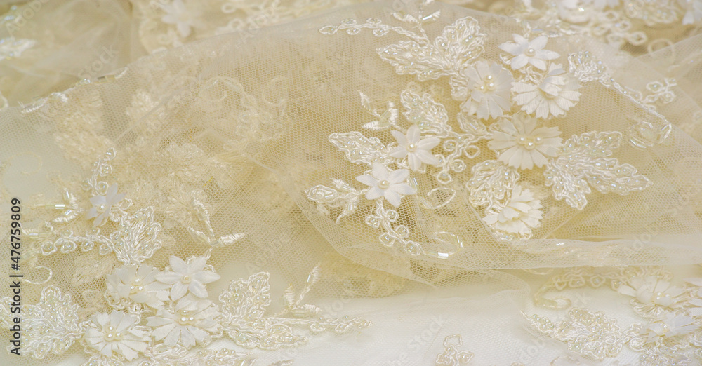 Cream Lace Pattern Background