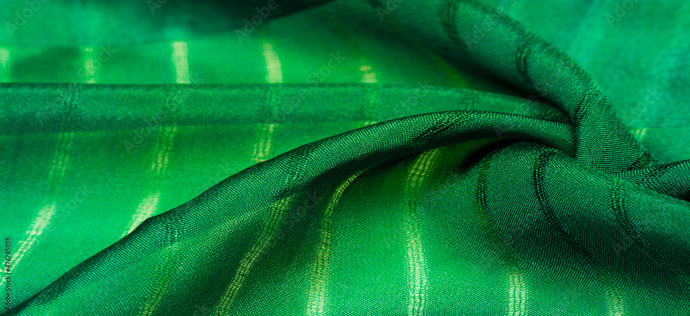 simple green fabric with lines. The lines formed by the extraction of ...