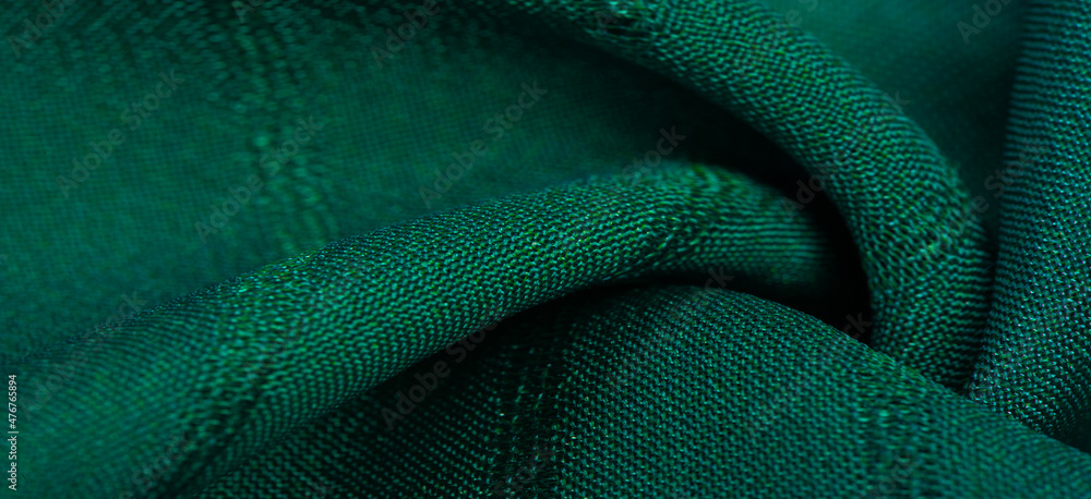 simple green fabric with lines. The lines formed by the extraction of ...