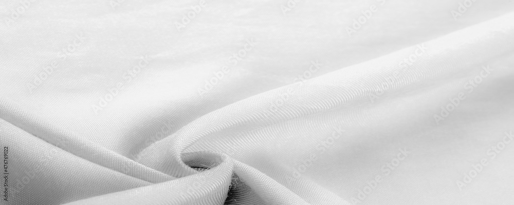 white fabric, twill. Thin fabric with diagonal weaving of threads. From ...