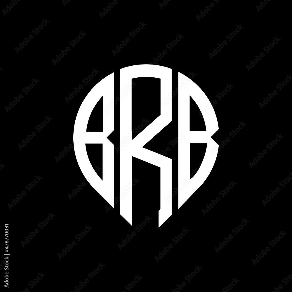 BRB letter logo design on black background. BRB circle letter logo ...