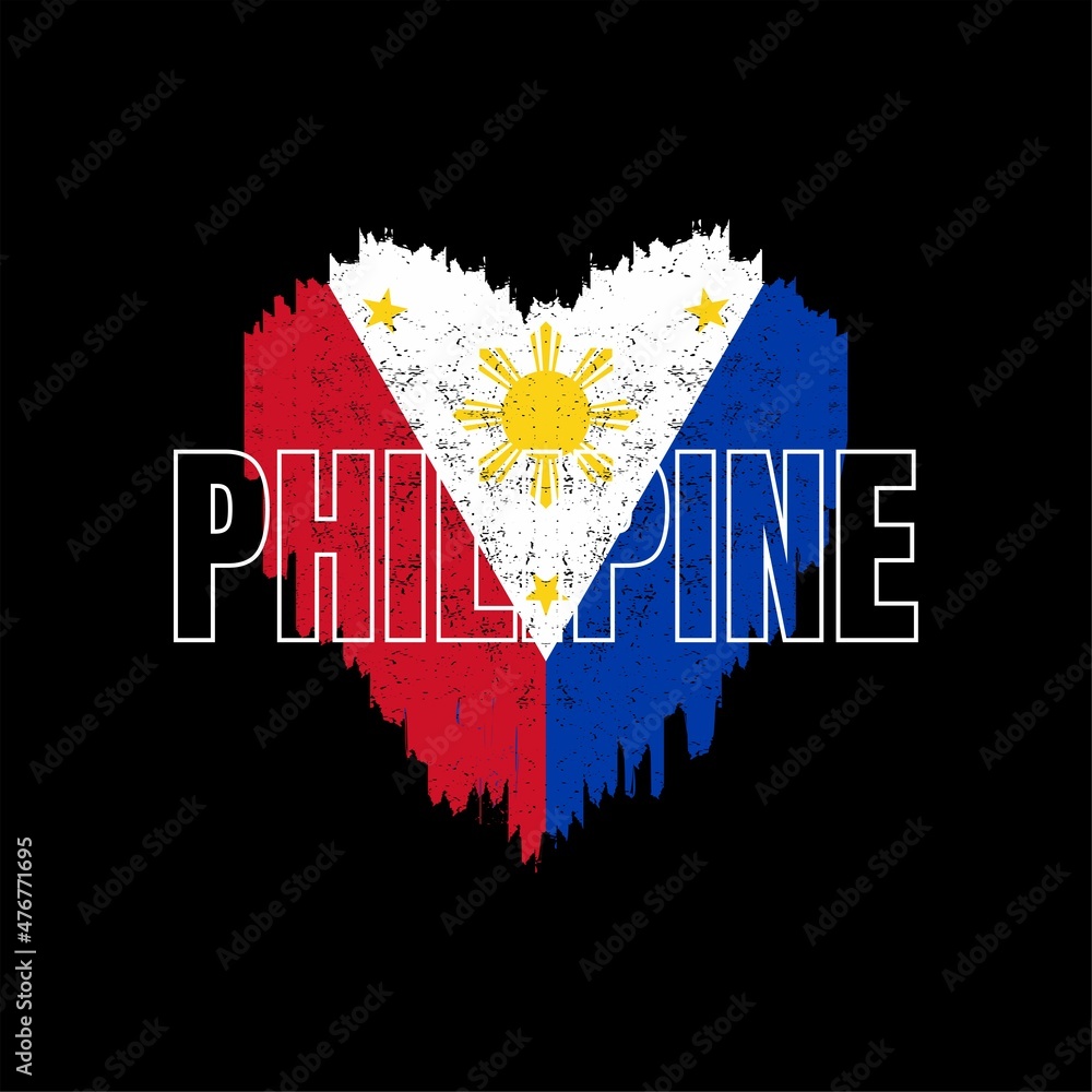 Grunge Love Philipine Heart Shape Vector Rizal Day, Graphic Philipine ...