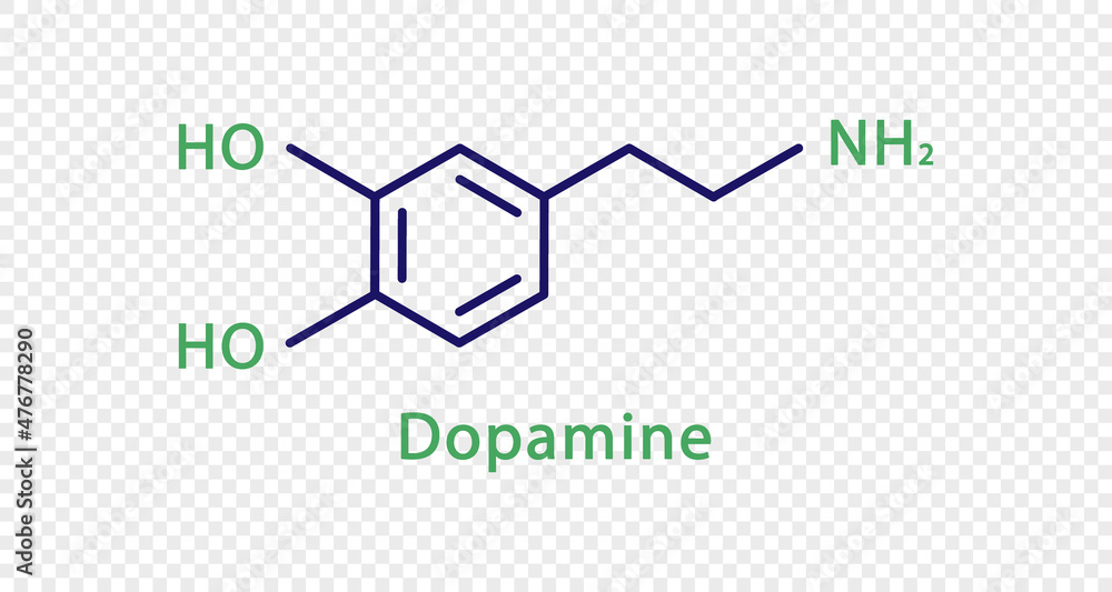 Dopamine chemical formula. Dopamine structural chemical formula ...