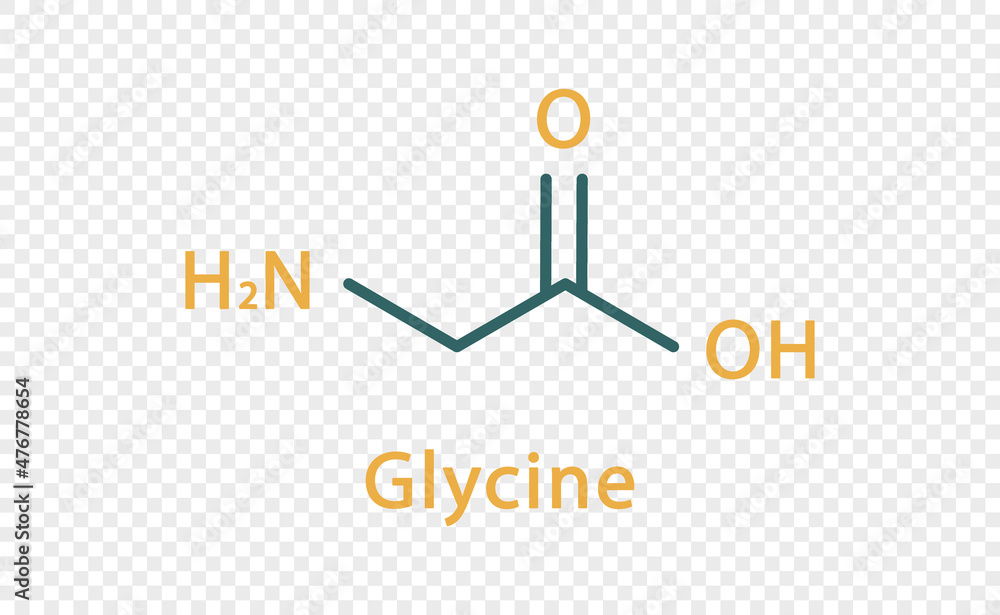 Glycine chemical formula. Glycine structural chemical formula isolated ...