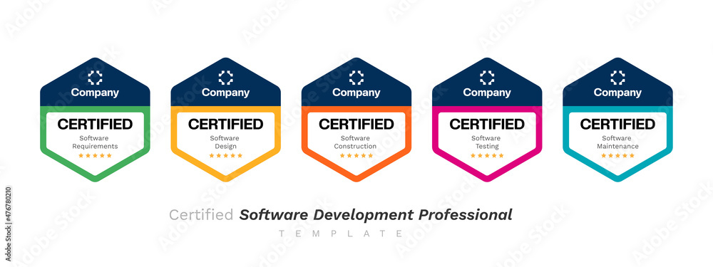 Certified Software Development Professional Vector Design Template ...