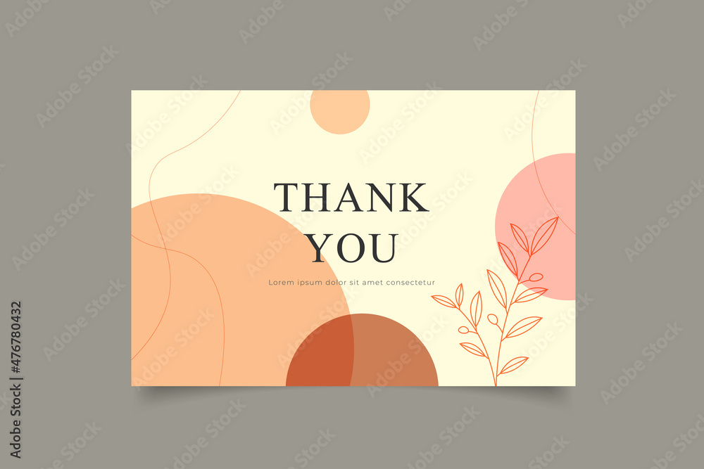 thank you card template abstract background Stock Vector | Adobe Stock