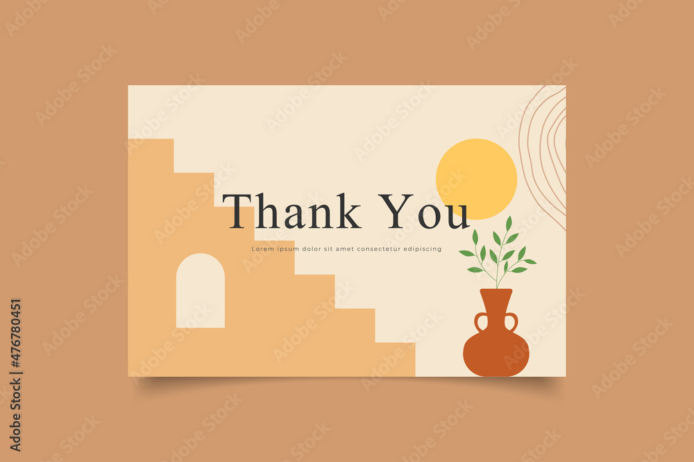 thank you card template abstract background Stock Vector | Adobe Stock
