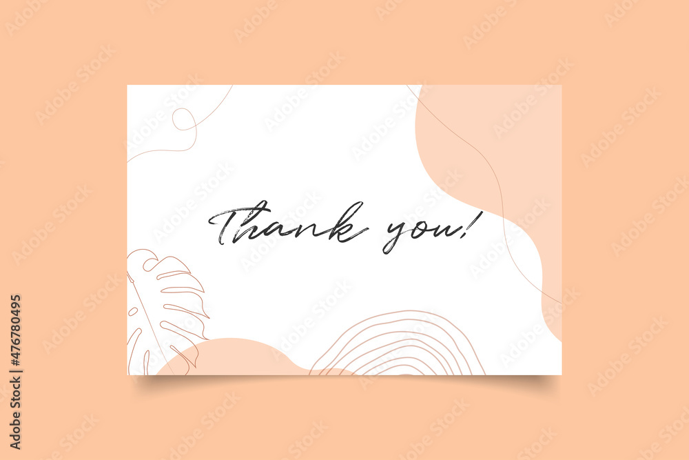 thank you card template abstract background Stock Vector | Adobe Stock