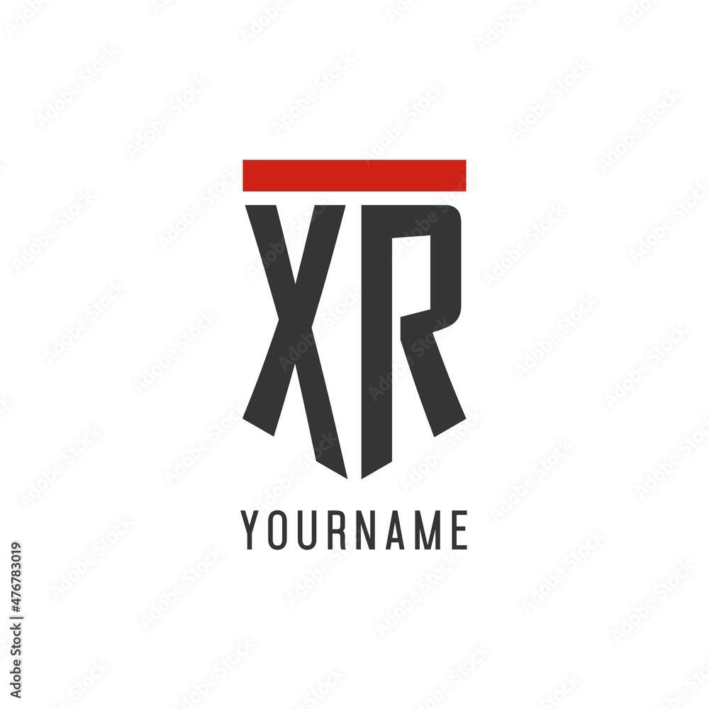 XR initial esport logo with simple shield design style Stock Vector | Adobe Stock