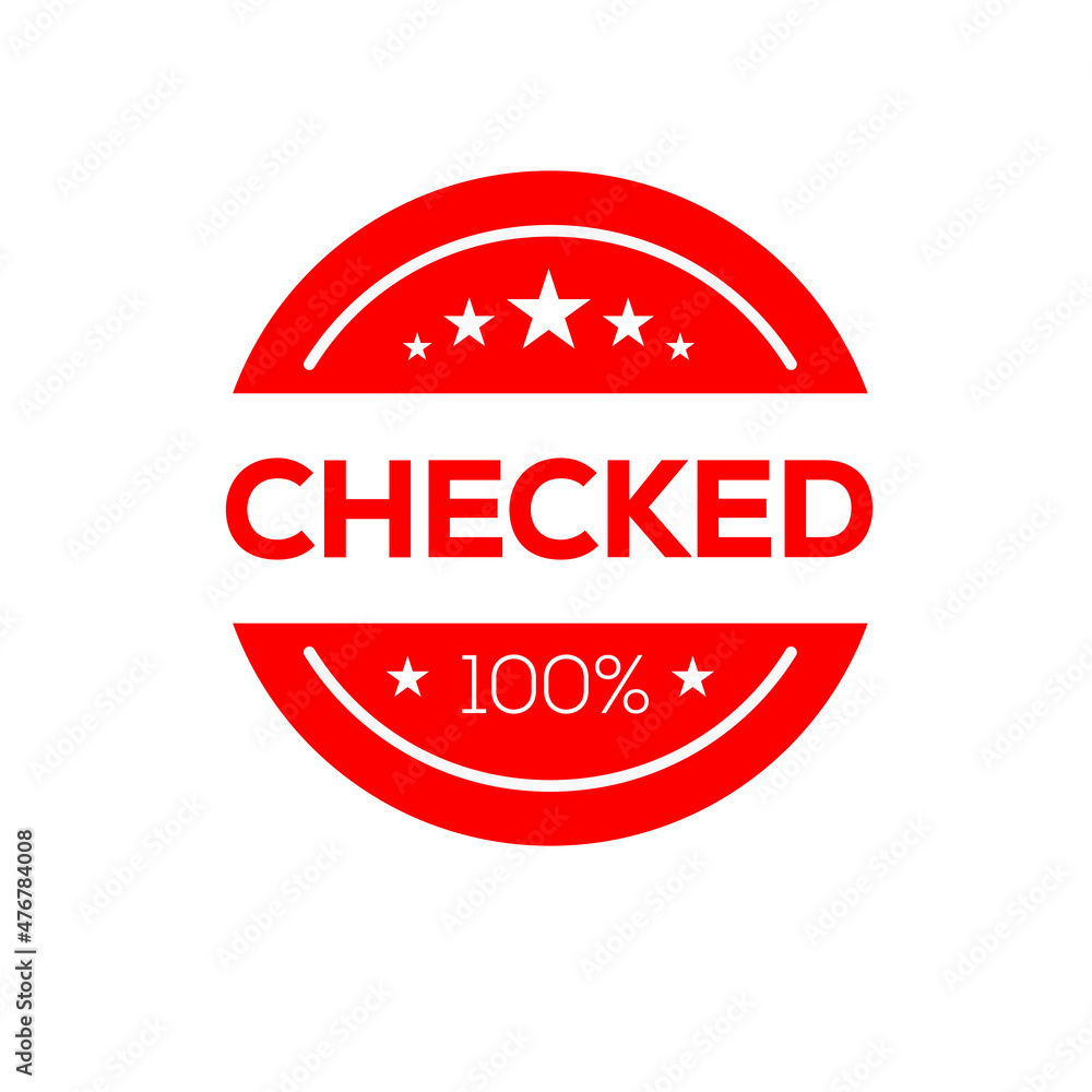 Checked seal stamp, Vector illustration. Stock Vector | Adobe Stock