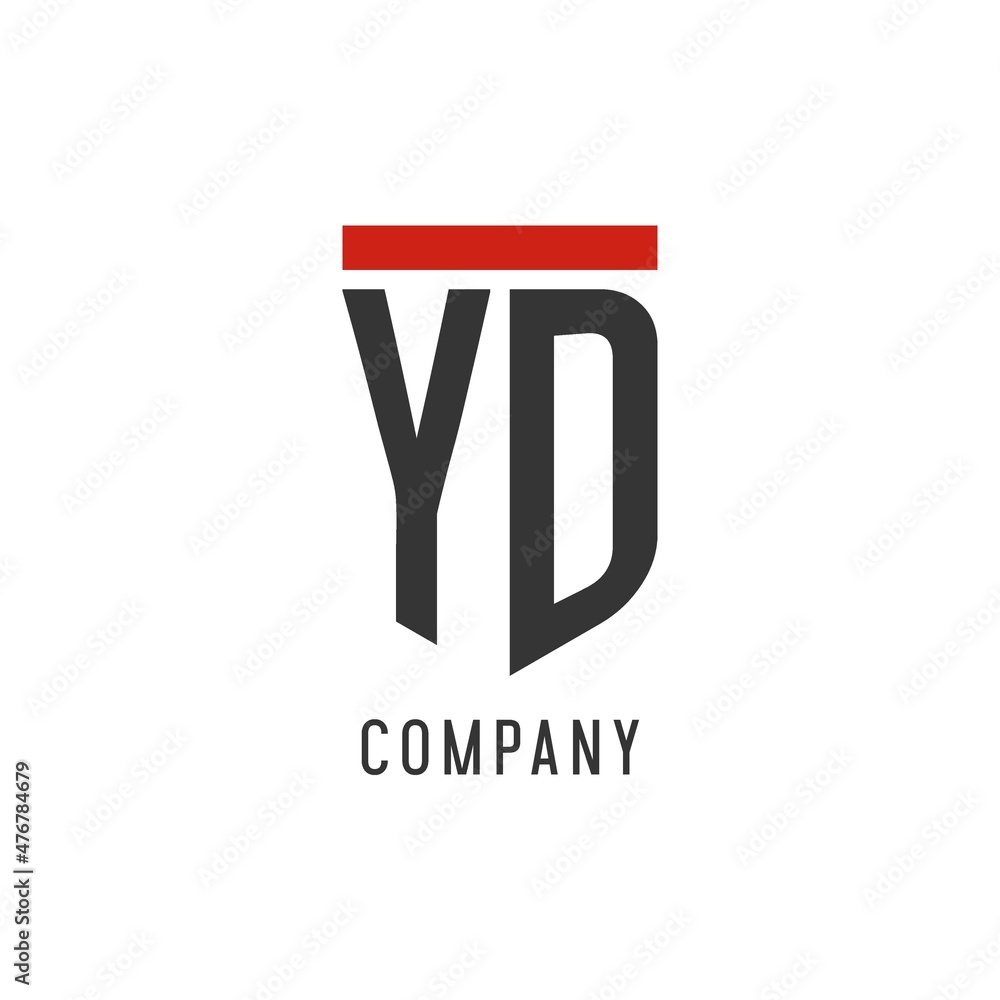 YD initial esport logo with simple shield design style Stock Vector ...