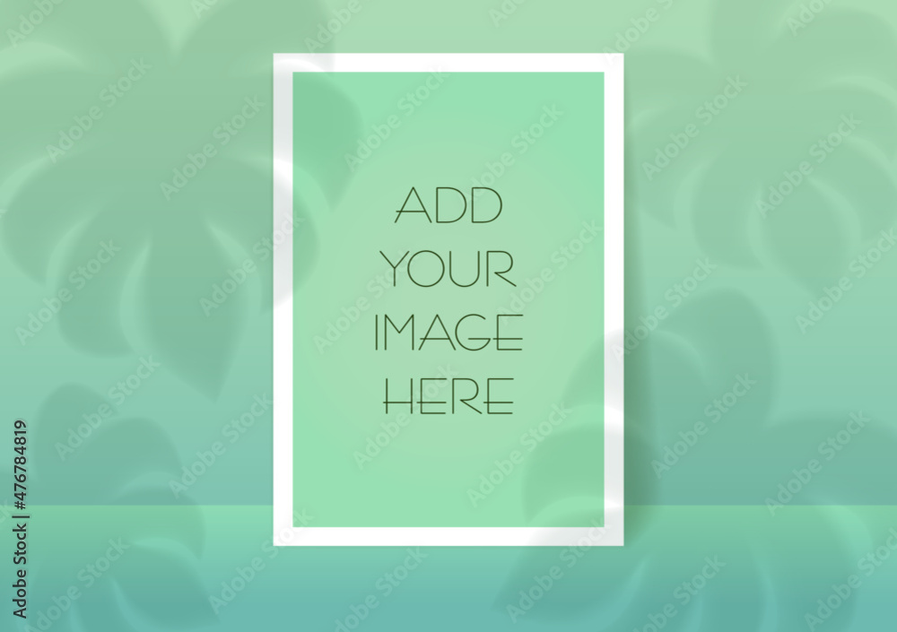 Mockup A4. Paper sheets. Shadows overlay leaf and window light effects ...