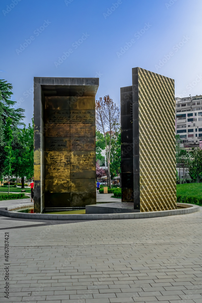 Tirana, Albania - June 21,2021: 100 Years Independence Memorial in ...