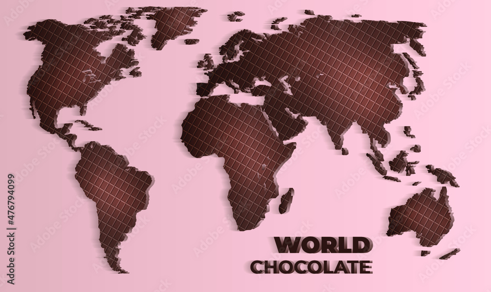 Realistic chocolate bars. Chocolate world. Vector illustration of ...