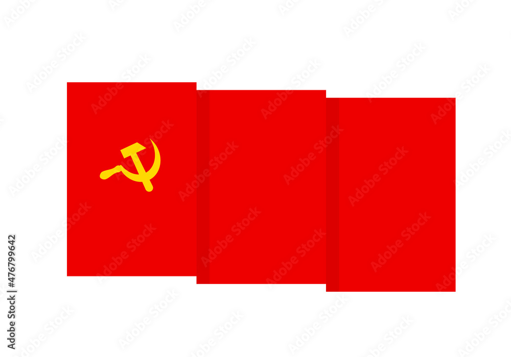 Flag of USSR. Soviet Union symbol. Isolated on white. Star, hammer and ...