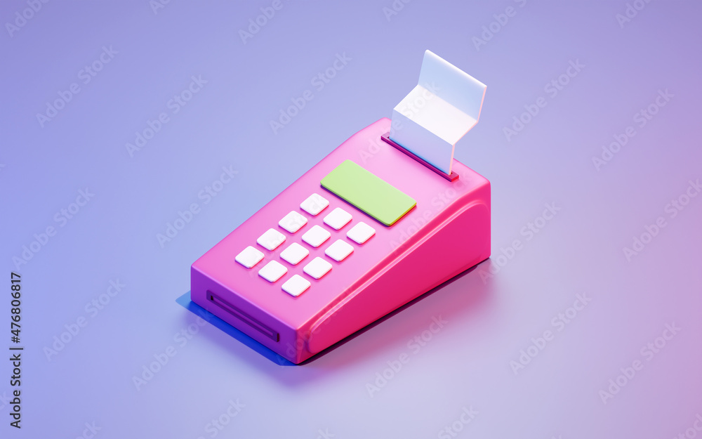 Credit card reader, 3d illustration Stock Illustration | Adobe Stock