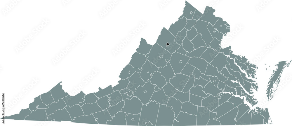 Black highlighted location map of the Harrisonburg independent city ...